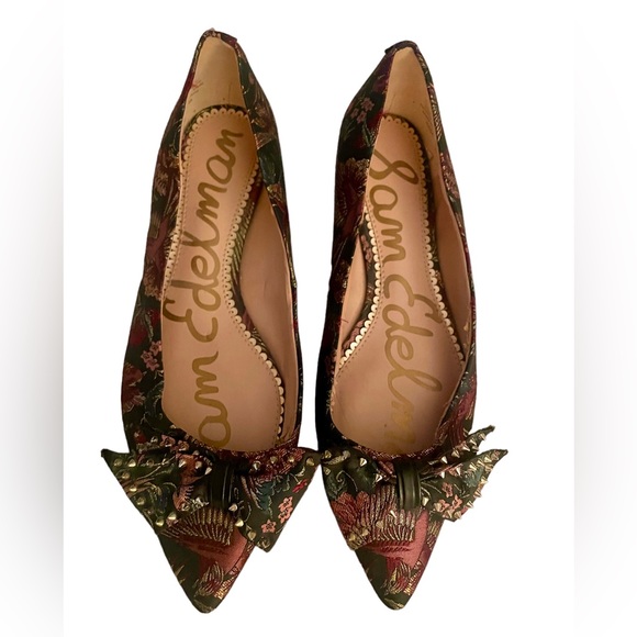 Sam Edelman | Shoes | Sam Edelman Raisa Bow Pointed Toe Flats With Gold Spikes Size 8 | Poshmark